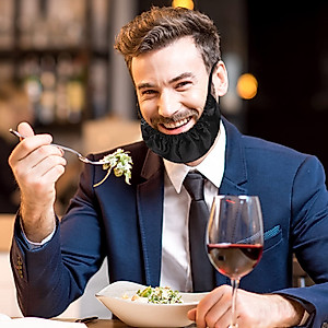 MIKIMIQI Men Beard Bandana, 3 Pack XL Size Men Beard Bib Black Beard Covers Soft and Silky Satin Facial Hair Apron Guard Bonnet Rag Man Bedtime Bib Beard Cap, Oversize for Big Long Beard