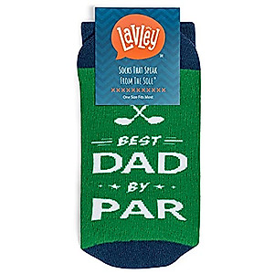 Lavley Funny Golfing Socks For Men, Women & Teens - Unique Golf Gifts For Golfers / Golf Stocking Stuffers (Best Dad By Par)