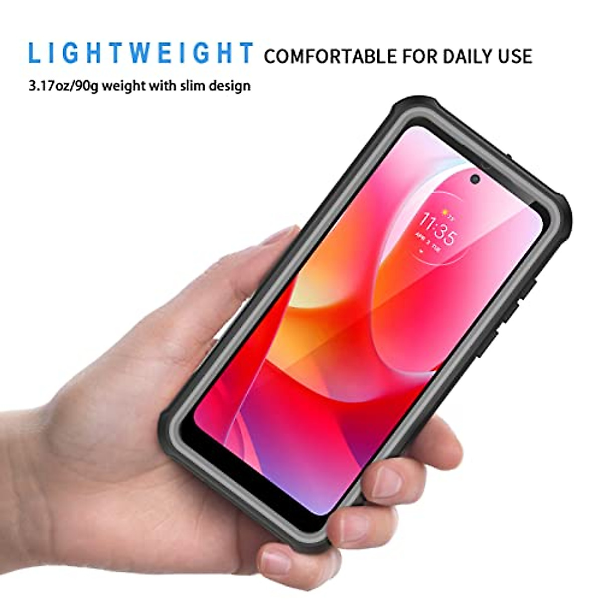 Lanhiem for Motorola Moto G Power 2022 Case, IP68 Waterproof Dustproof Shockproof Case with Built-in Screen Protector, Full Body Heavy Duty Protective Clear Cover for Moto G Power 2022 Only