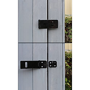 Outdoor Wooden Storage Shed with Pitched Roof, 3 Shelves and Locking Latch in Gray 2.5 Ft. W x 1.7 Ft. D x 5.8 Ft. H