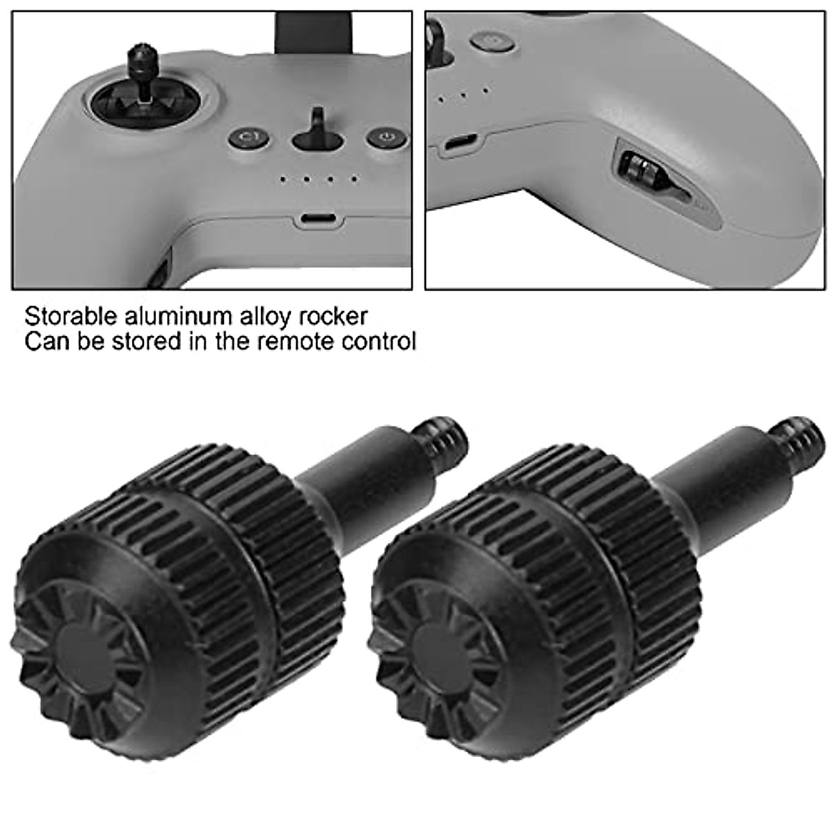 Liyeehao Aluminum Controller Joysticks, Controller Joysticks Aluminium Alloy for Metal Joystick Protector for Model Airplane Accessories(Black)