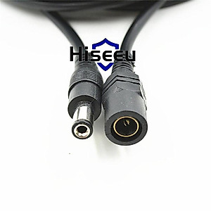 Hiseeu 30ft (10m) DC Power Extension Cable, 5.5mm x 2.1mm, 12V Extension Cord for Security Cameras, IP Camera, Standalone DVR, LED Display, Router, Invoice Printer