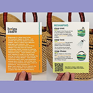 Bolga Zaare Market Basket, Handmade in Ghana Africa by Women Artisans, (Colorful, Mini) (7.5"-8.5" Diameter x 5"-6" H) (1 Basket)