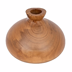 Creative Co-Op Decorative Paulownia Wood Vase, Walnut Finish