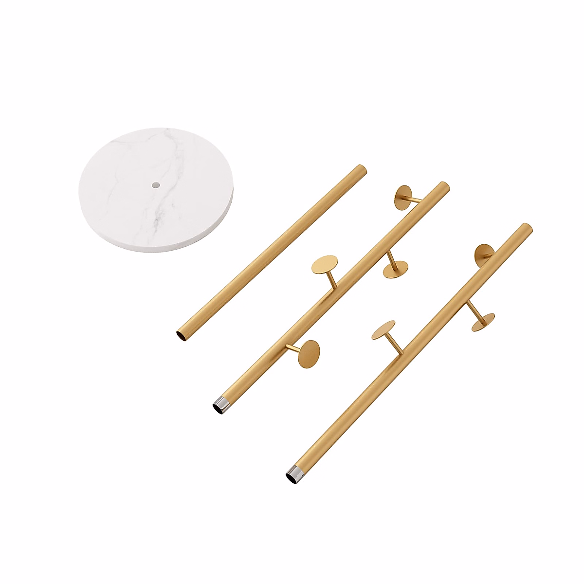 DOORXIFO Gold Coat Racks, Metal Coat Rack Freestanding with Hooks, Entryway Coat Rack Stand, Coat Racks with Marble Base, Coat Tree for Hanging Clothes, Hats, Bags