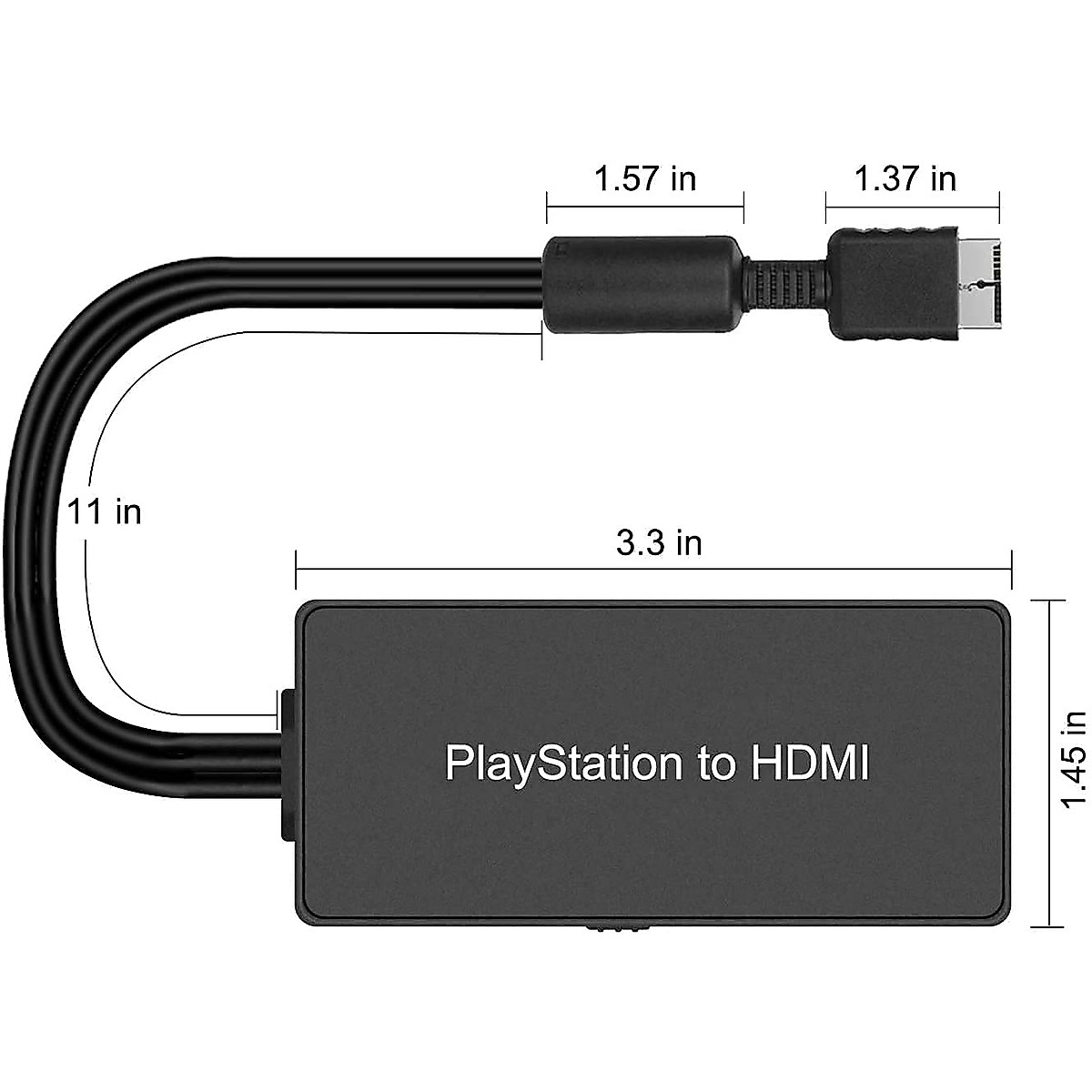 Y.D.F PS2 to HDMI Converter Adapter, PS2 HDMI Video Converter PS2 HDMI Converter with 3ft HDMI Cable for Sony PlayStation 2/ PlayStation 1/ PlayStation 3 (PS2 & PS1& PS3)