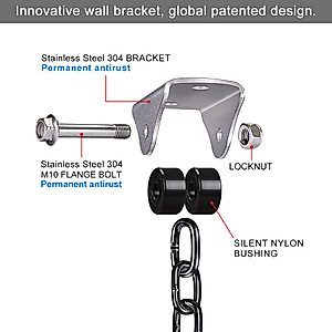 BeneLabel Heavy Duty Porch Swing Chain Kit with Silent Hangers, Hammock Chair Hardware for Indoor/Outdoor Hanging Chairs, Punching Bags and More, Easy Installation, Rustproof, 1000LB Capacity, 81"