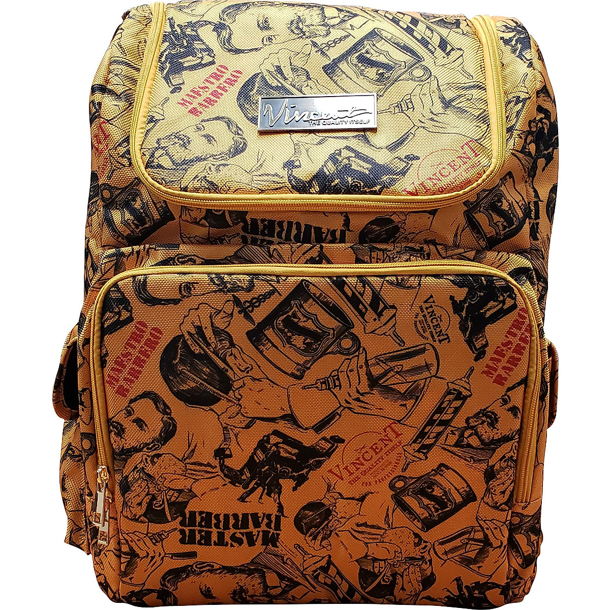 Vincent Master Backpack Travel Stylist Barber Bag (Gold)