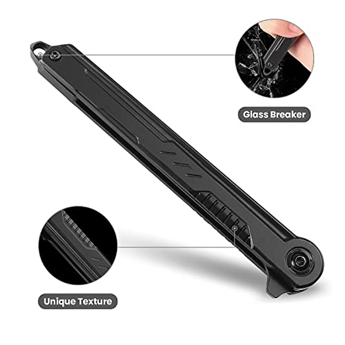 FUNBRO EDC Pocket Knife for Men, Tanto Folding Knives with 7CR13Mov Stainless Steel Blade, Slim Survival Knife with Clip, Window Breaker, Flipper Open and Liner Lock for Outdoor Camping