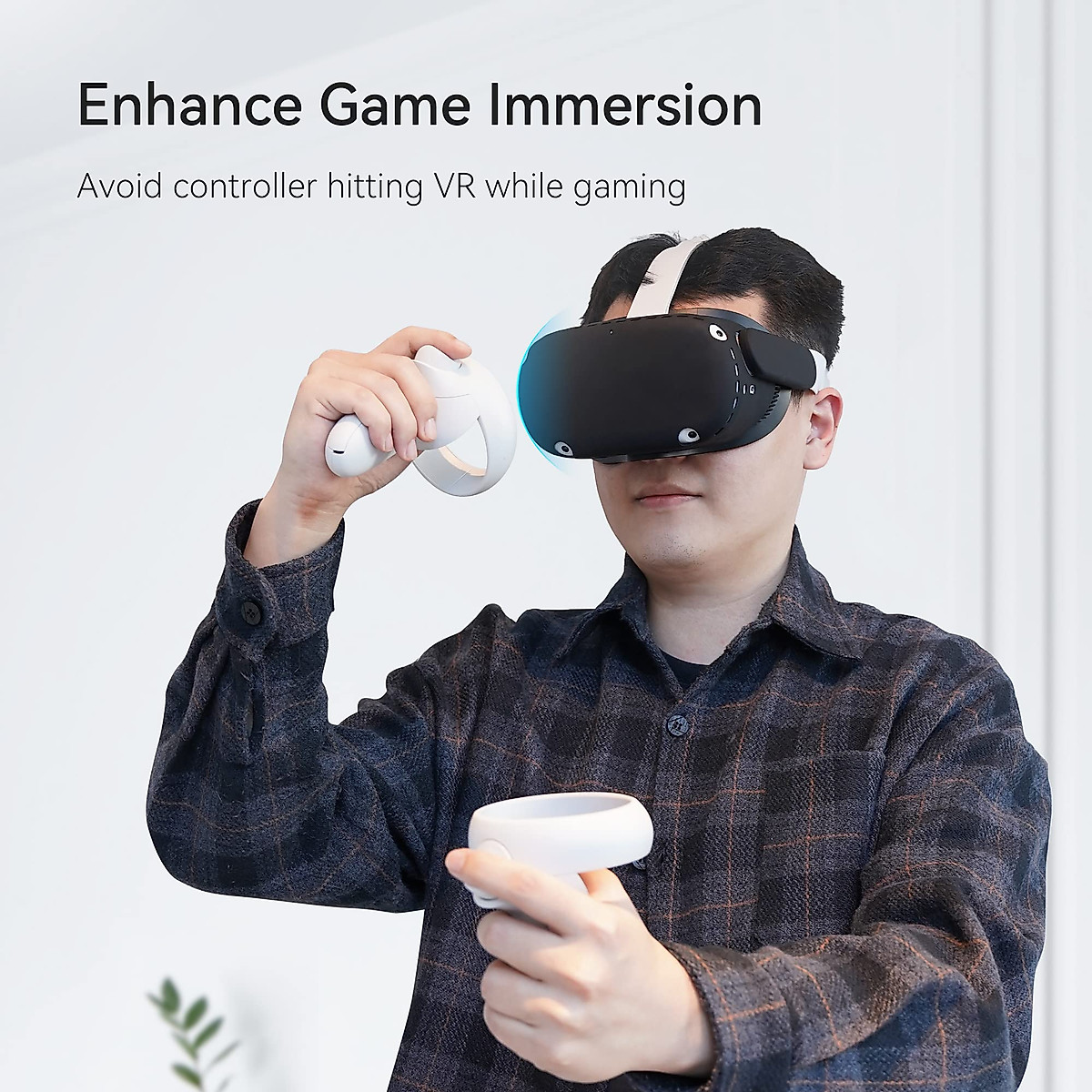 KIWI design Silicone VR Shell Protective Cover Compatible with Quest 2, with Two Side Protective Sleeves, Black Headset Cover