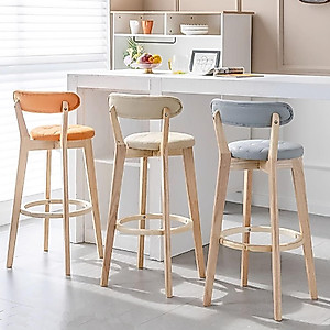 WHYATT Bar Stools，Stools for Kitchen Counter, Solid Wood Frame Dining Chairs Suitable for Bistros, Cafes, Restaurants. (Color : Green)