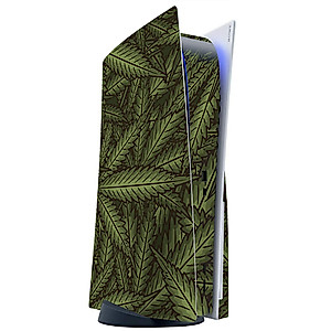 ITS A Skin Skins Compatible with Sony Playstation 5 Console Disc Edition - Protective Decal Overlay Stickers wrap Cover - gonja Leaves Pot Weed