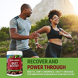 Beet Boost Nutri Gardens Nitric Oxide Powder - Concentrated Beetroot Supplement for Energy, & Healthy Joints - High Blood Pressure Support (20 Servings)