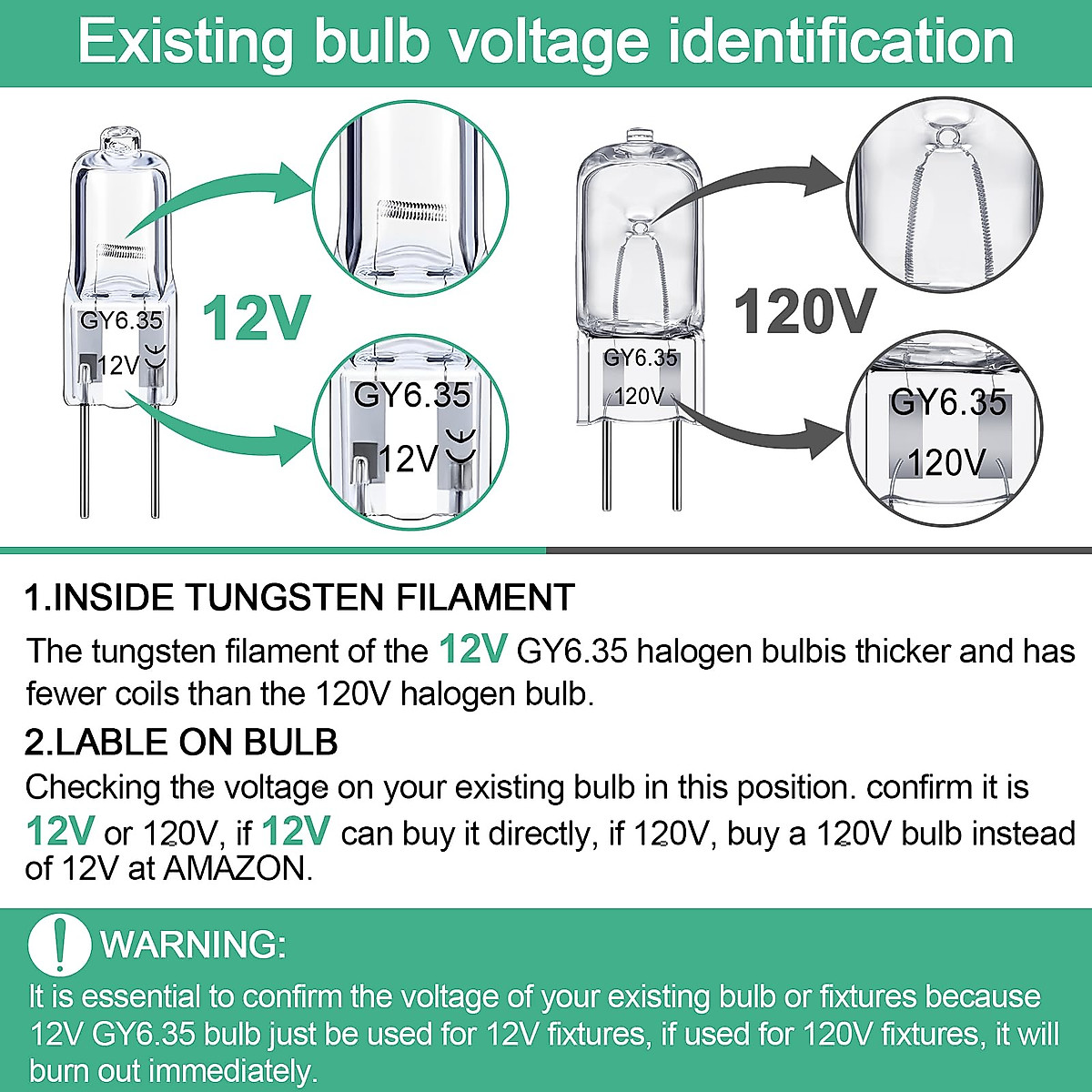 GY6.35 Halogen Light Bulbs 12 Volt 35 Watt, 12 Pack 2 Pin GY6.35 Base Bulb, Replacement T4 Tubular JCD Type Bulb for Ceiling Lights, Table Lamp, Chandelier, 2700K Warm White, Dimmable