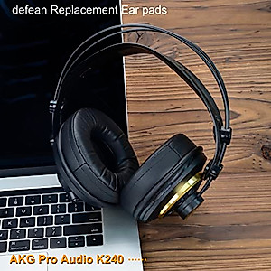 K240 Ear Pads defean Replacement Ear Cushion Earpads Pillow Cover Compatible with AKG K240 K550 K551 K553 K241 K241 K272 Headset,Softer Leather,High-Density Noise Cancelling Foam, Added Thickness