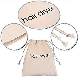luzen 1 Piece Hair Dryer Bags Storage Organizer Hair Dryer Bags Cotton Drawstring Bag Container Hairdryer Bag Dark Gray