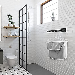 Bakala Wall Mount Clothes Drying Rack, Space Save Folding Laundry Drying Rack, Collapsible Clothes Organizer Hat Hook Coat Racks Hanger for Bathroom, Bedroom, Balcony and Closet