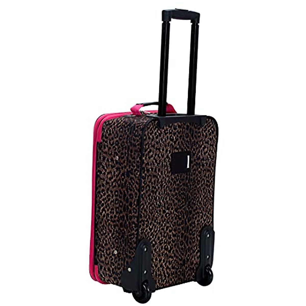Rockland Jungle Softside Upright Luggage, Pink Leopard, 4-Piece Set (14/29/24/28)
