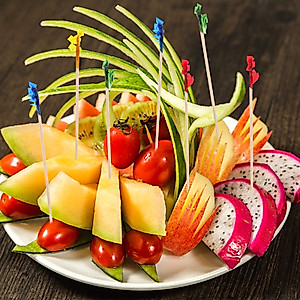 4 Inch Wood Frill Picks Toothpicks,1200 Pcs Club Frill Toothpicks,Sandwiches Picks,Cocktail Party Toothpicks for Fruit,Appetizers,Club Sandwiches,Parties