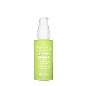 Pacifica Makeup Primer – Matte Greens Skin Solve Primer with Apple Fruit Extract, Niacinamide, Vitamin E & Kale for Pore-Blurring & Redness Reduction, Shine-Free Finish, Vegan & Cruelty-Free, 1 fl oz