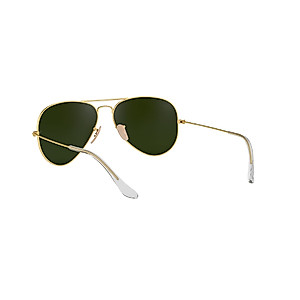 Ray-Ban RB3025 Classic Aviator Sunglasses, Matte Gold/Grey Mirrored Blue, 58 mm