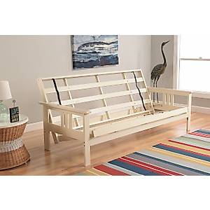 Kodiak Furniture Monterey Frame with Linen Fabric Mattress in Antique White/Blue