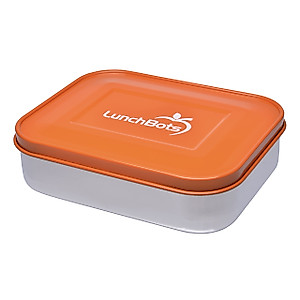 LunchBots Duo Stainless Steel Food Container, Orange