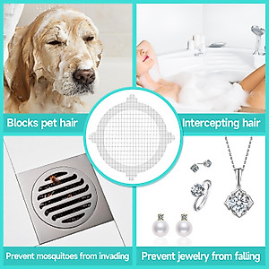 Solvora 30 Pack Disposable Shower Drain Hair Catcher Shower Drain Mesh Stickers, Bathroom, Bathtub, Kitchen, Sink, for Human and pet Hair