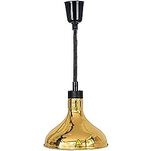 LINKANRUO Heat Lamp Food Warmer Light, Single Head Telescopic Chandelier, Adjustable Length 60-180cm for Home and Buffet Cafeteria Lamps(Gold)