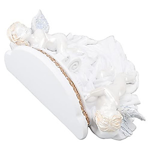 Haofy Creative European Angel Wall Shelf, Wall Decoration European Exquisite Beautiful Decoration Rack Floating Wall Shelf for Bedroom Living Room Kit(Pure White Gold)