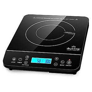 Duxtop Portable Induction Cooktop, Countertop Burner Induction Hot Plate with LCD Sensor Touch 1800 Watts, Black 9610LS BT-200DZ