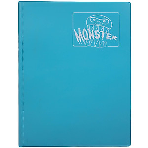 Monster Binder - 9 Pocket Trading Card Album - Matte Blue (Anti-Theft Pockets Hold 360+ Yugioh, Pokemon, Magic The Gathering Cards)