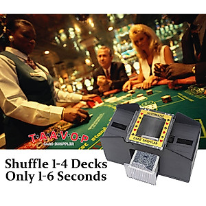 TAAVOP Card Shuffler 2-4 Deck Automatic, Battery-Operated Electric Card Shuffler Machine for UNO/Poker/Playing Card