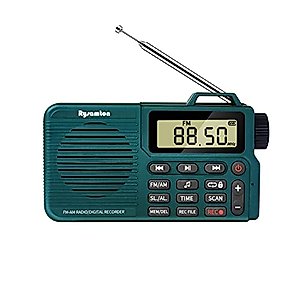 Rysamton Portable AM/FM Radio, Digital Radio Recorder, Bluetooth 5.0 Radio Speaker, Alarm and Sleep Function, 12/24H Time Display with Large Digital Display