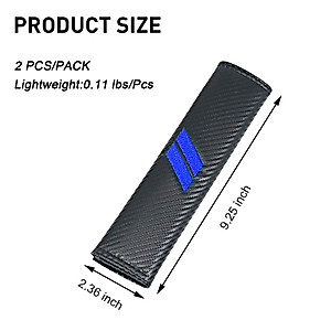 REMOCH for Challenger Seat Belt Covers for Charger Seat Belt Pads for Dodge Accessories Durango Journey Car Seatbelt Covers Leather Seatbelt Shoulder Strap Cushion (2 Pcs, Blue Stitches)