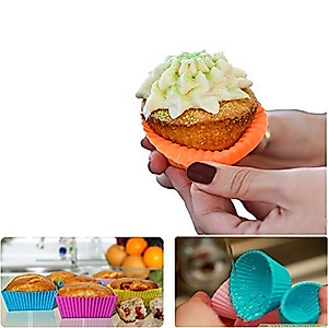 Silicone Cupcake Muffin Baking Cups Liners 36 Pack Reusable Non-Stick Cake Molds Sets