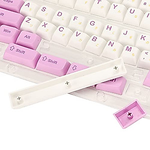 130 Keys Keycap, XDA Heat Sublimation Clear Handwriting PBT Keycap Set for 84 87 96 98 100 104 108 Keys Mechanical Keyboard Switch US Layout Mechanical Gaming Keyboard
