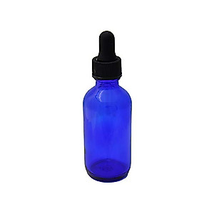 Dropper Stop® 2oz Cobalt Blue Glass Dropper Bottles (60mL) with Tapered Glass Droppers - Pack of 80