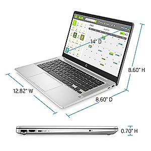 HP Chromebook 14 - 14" HD Non-Touch Intel Pentium Silver N5000, Intel UHD Graphics 605, 4GB RAM, 64GB eMMC, WiFi, Bluetooth, Audio by B&O, Chrome OS (Renewed)
