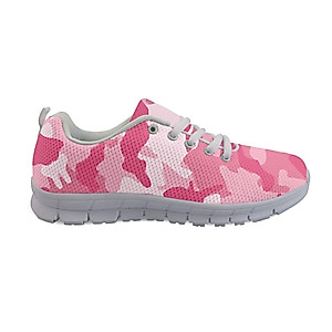 TOADDMOS Pink Camo Athletic Tennis Shoes for Women Lightweight Breathable Mesh Running Shoes Walking Jogging Sport Sneakers