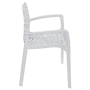 Green Boheme Gruvyer Indoor Outdoor Armchairs 4 Chairs, White, Patio, Dining, Pool, Garden, Stacking, Never Rusts, Italian