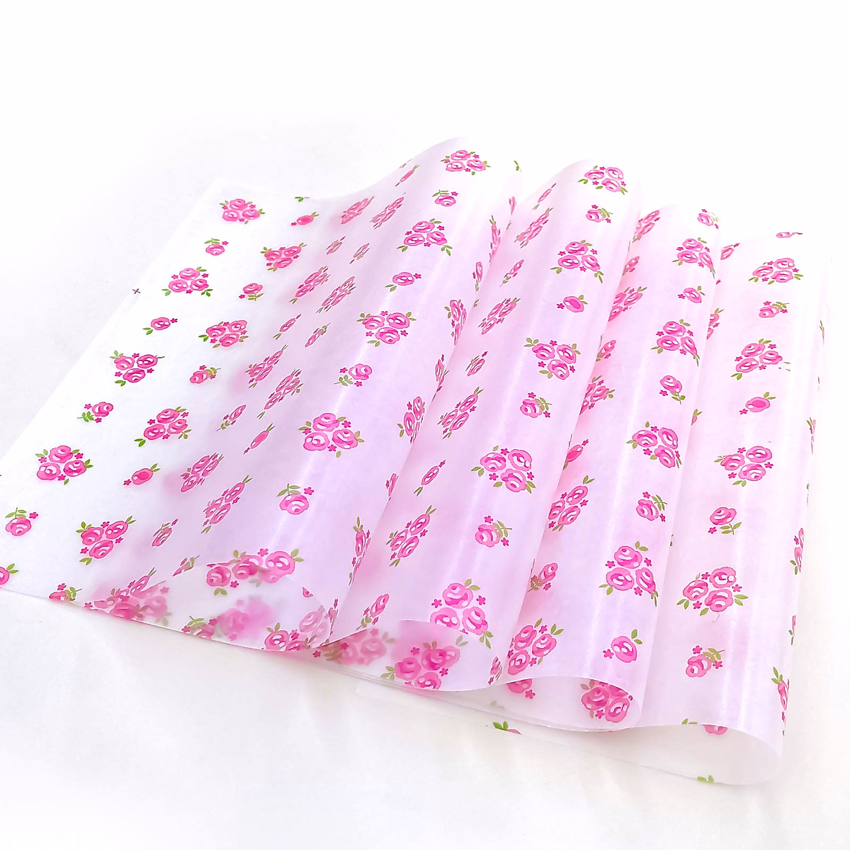 PRECUMELO Valentine's Day Wax Paper Sheets Deli Wraps Paper Sheets Basket Liners Squares Baking Paper Colored Parchment Paper Greaseproof for Food,Handmade Soap,Cookies (100 sheets, Rose)
