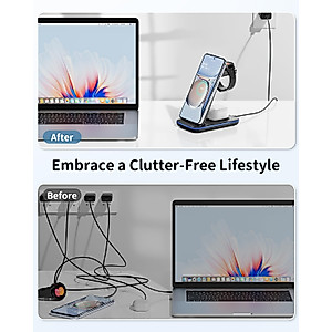 Wireless Charger for Samsung&Android: JoyGeek 3 in 1 Charging Station for Galaxy Watch5 Pro/4/3/Active2/1 - Phone Charger Stand for S23 Ultra/S22/S21/S20/Note 20, Z Fold&Flip Series, Buds2 Pro