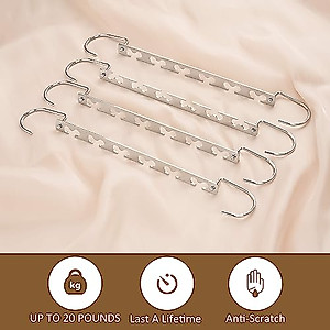 ZEDODIER 4 Pack Space Saving Hangers, Metal Magic Hangers Hooks for Closet, Multiple Hangers in One, Space Saver Closet Organizers and Storage, Apartment College Dorm Room Essentials