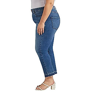 JAG Jeans Women's Plus Size Valentina Pull-on Straight Cropped Jean, Blue Luster, 16 Plus