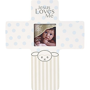 Precious Moments Precious Lamb Jesus Loves Me Cross Photo Frame Boy 163455