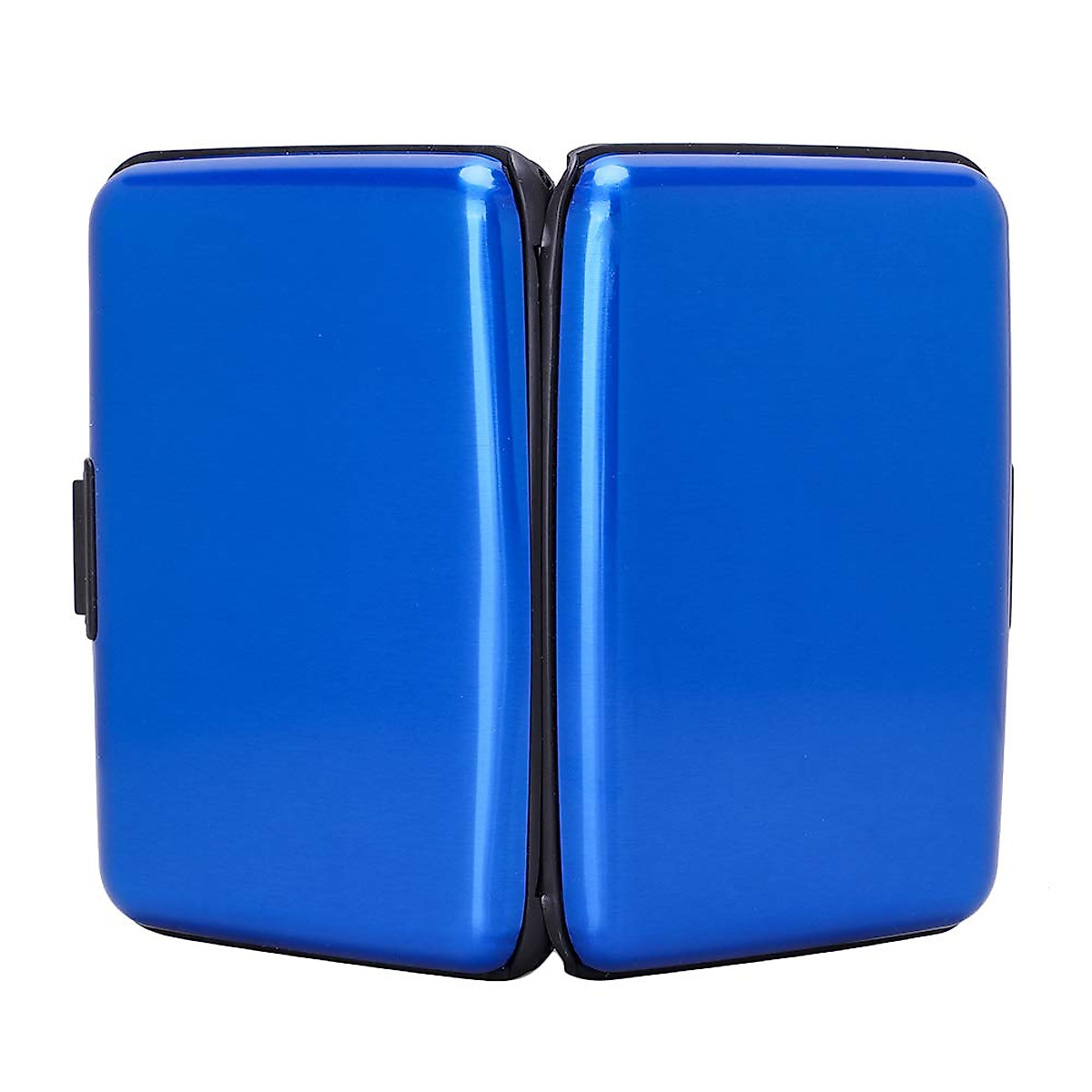 ELFISH Mini RFID Aluminum Wallet Credit Cards Holder Business Card Case Metal ID Case for Men Women (Blue)