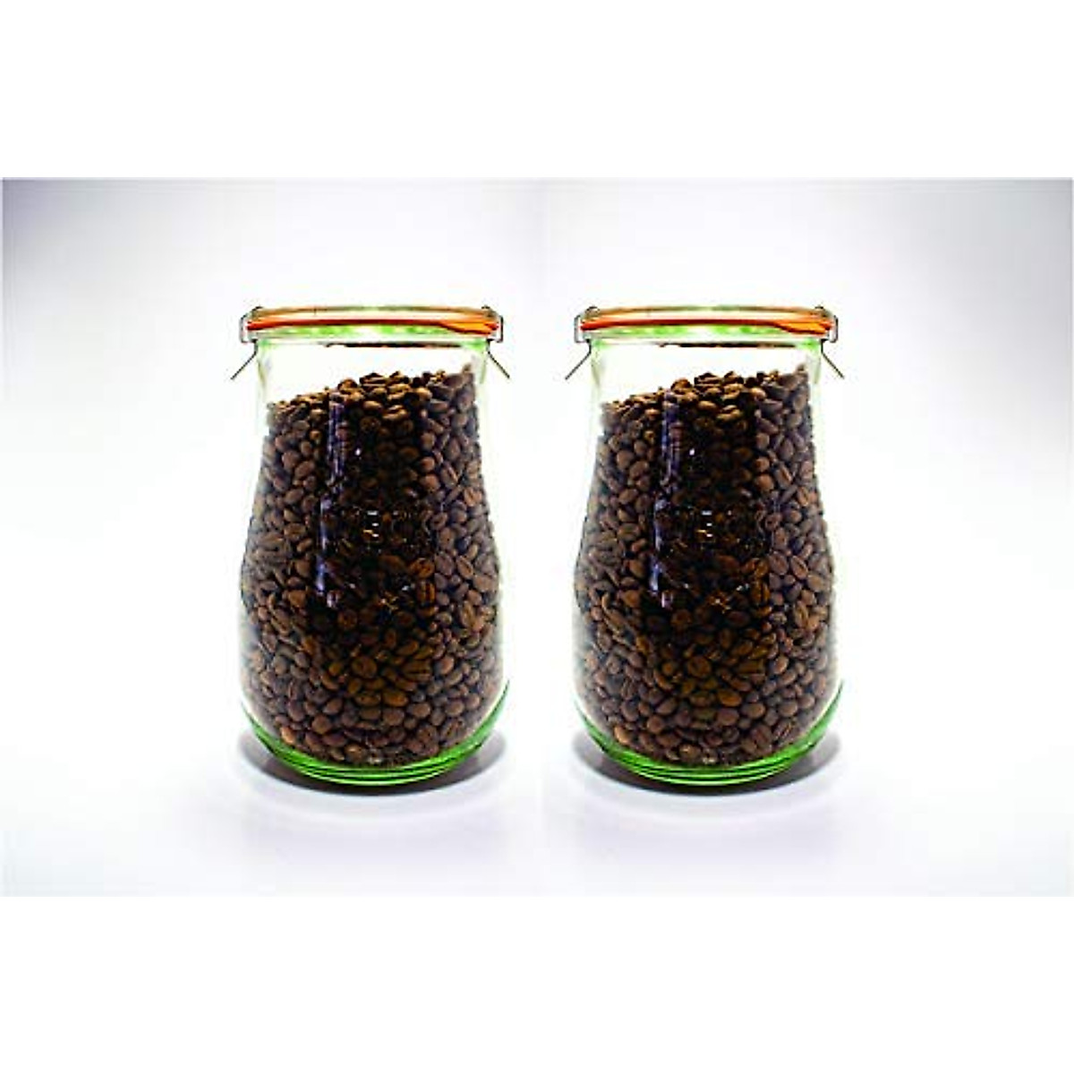 Weck Jars - Weck Tulip Jars 1.5 Litres - Sour Dough Starter Jars - Large Glass Jars for Sourdough - Starter Jar with Glass Lid - Tulip Jar with Wide Mouth - Suitable for Canning and Storage - (2 Jars)