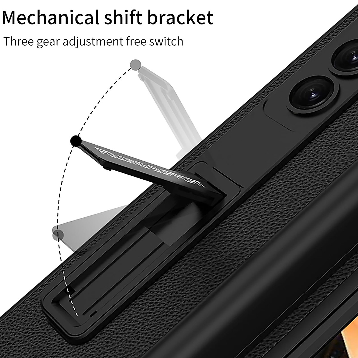 MistWorld for Samsung Galaxy Z Fold 5 Leather Case with s Pen Holder, Stand, Front Cover Integrated Protective Film ，Ultra-Thin Drop-Proof Galaxy Z5 Fold Phone Cover Carbon Fiber Print