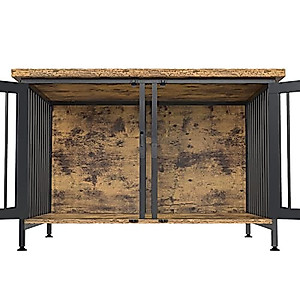 GDLF Double Dog Crate with Divider for 2 Small Dogs or 1 Dog, Furniture Style Kennel Indoor Cage with Removable Panel (Int.dims:36.2”Wx24.5”Dx21”H)